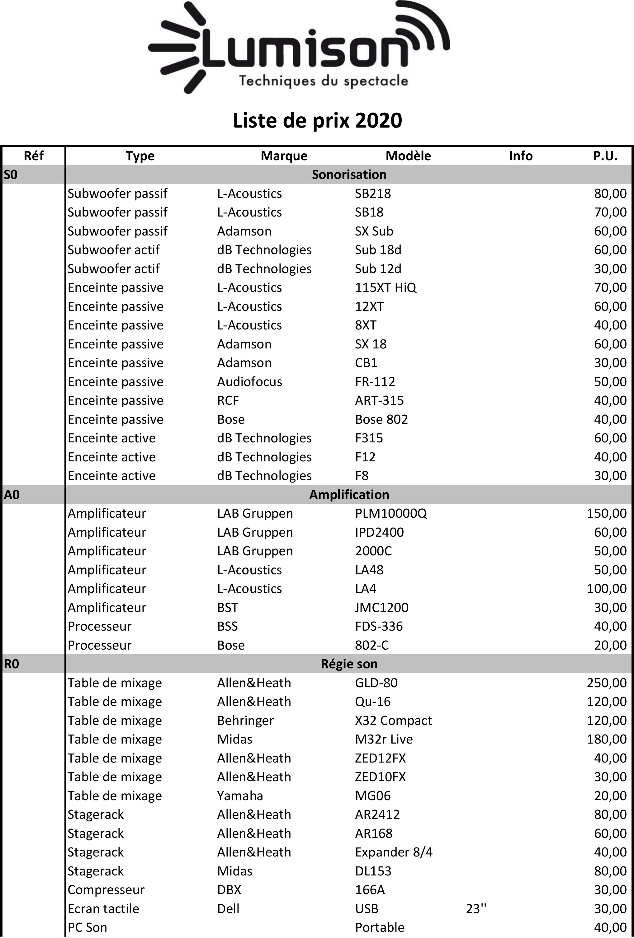 Lumison sàrl | Technique du spectacle