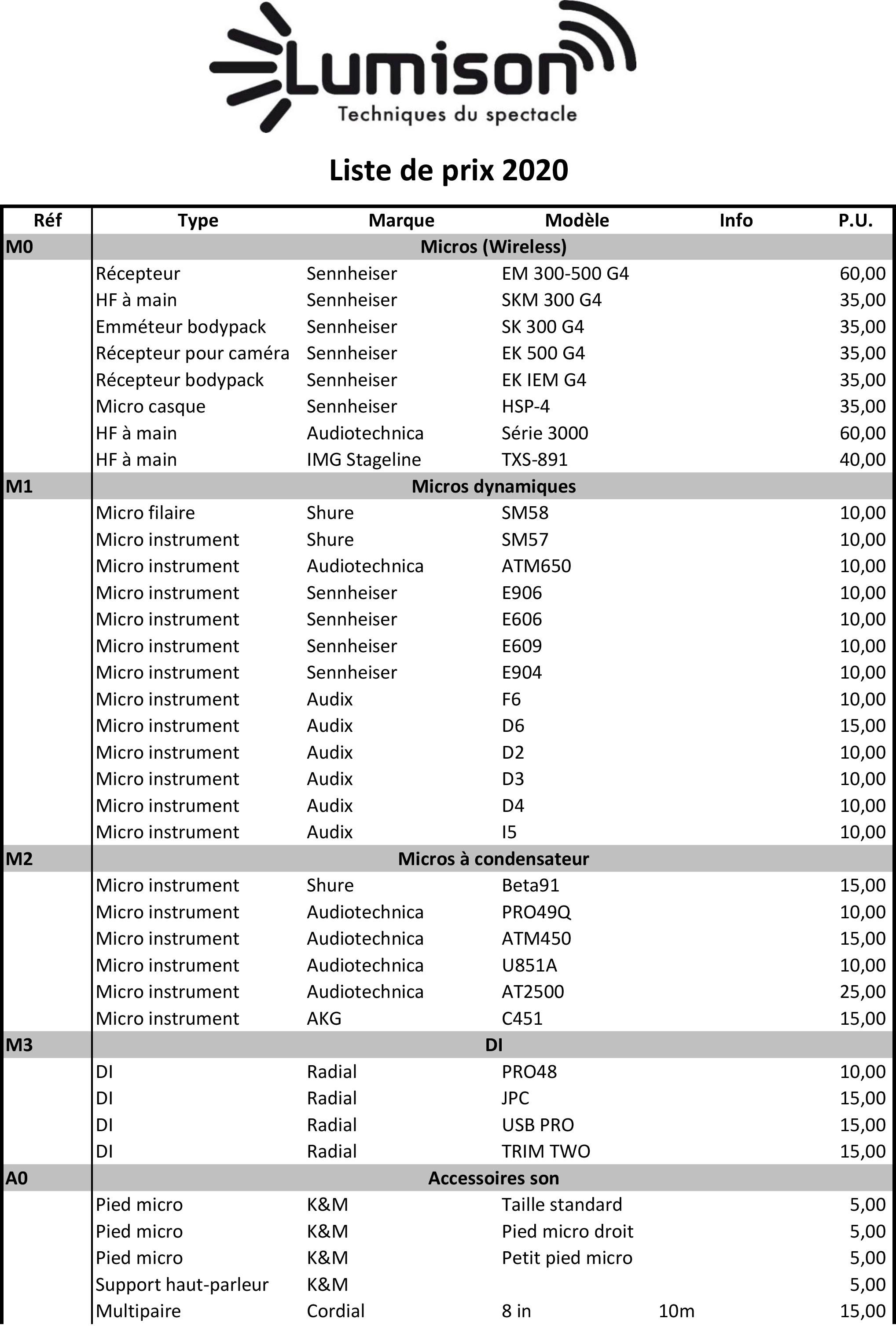 Lumison sàrl | Technique du spectacle