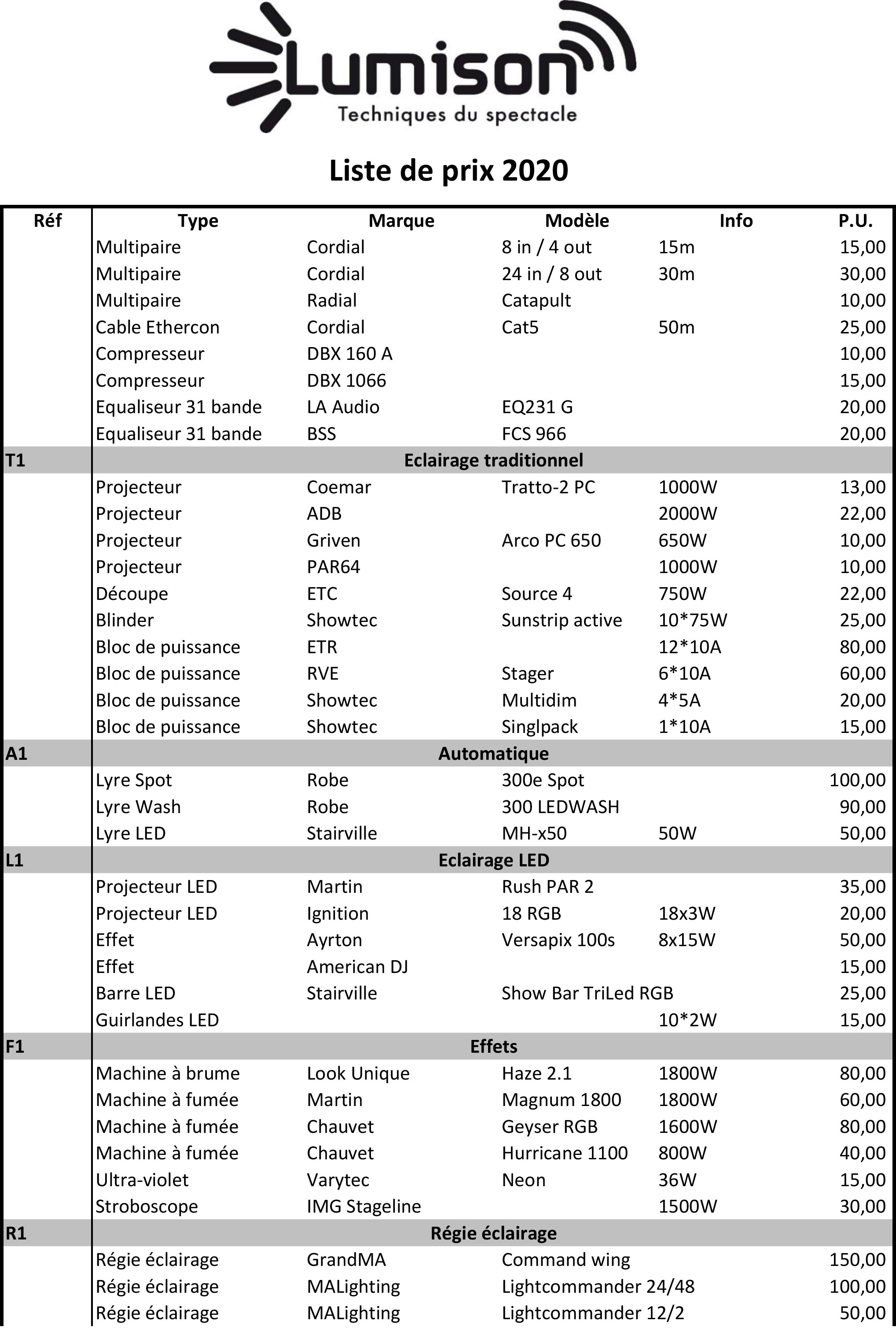 Lumison sàrl | Technique du spectacle