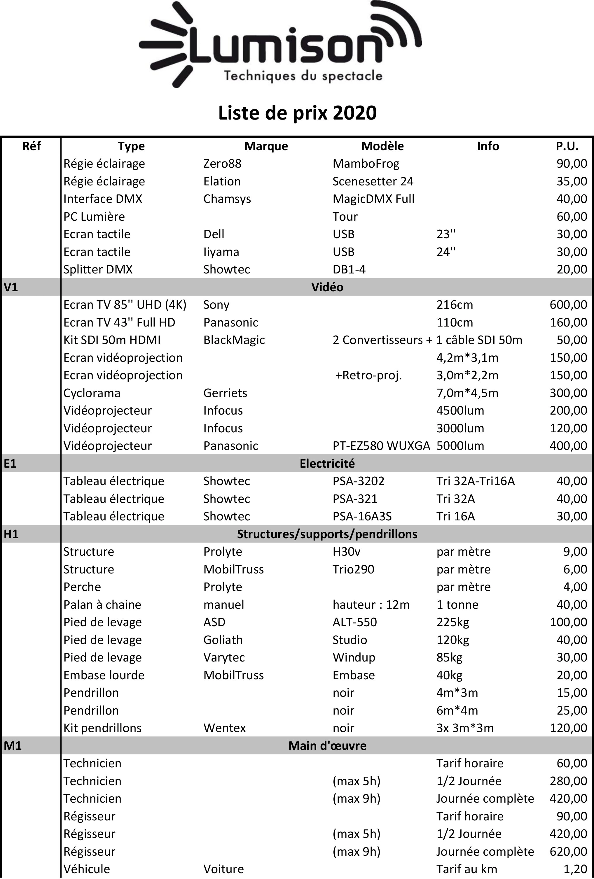 Lumison sàrl | Technique du spectacle